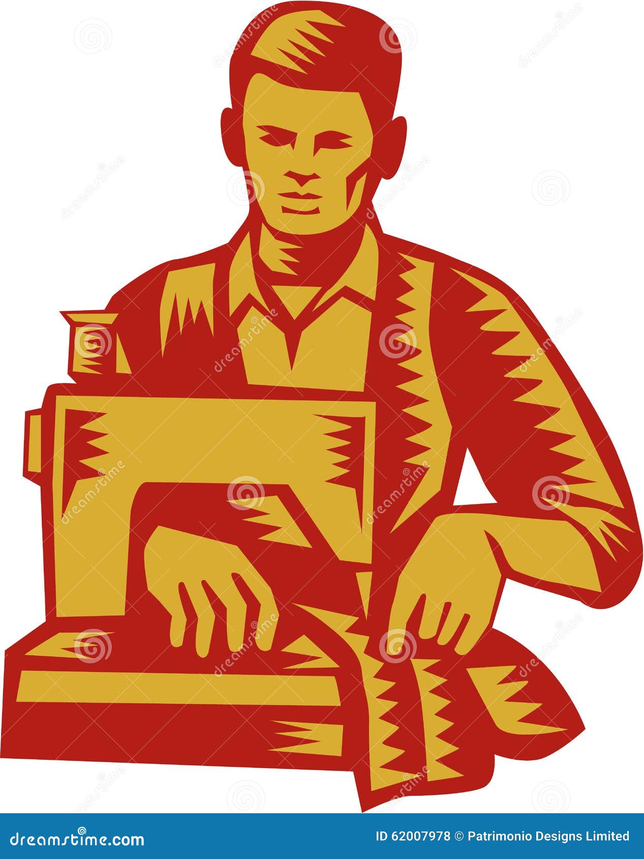 Tailleur Sewing Machine Woodcut Illustration Stock - Illustration du ...