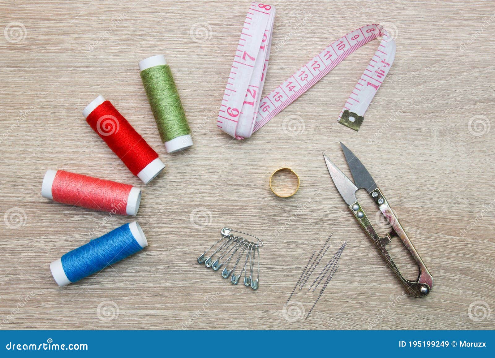 Tailor Accessories. Swing Thread and Needles. Stock Image - Image of ...