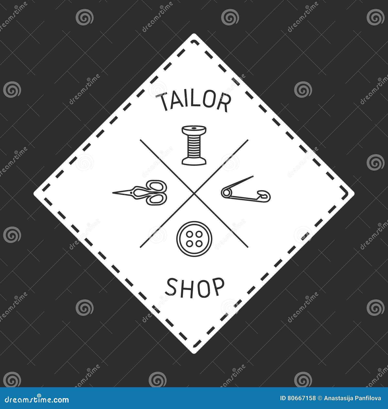 Tailor badge, emblem. stock vector. Illustration of atelier - 80667158