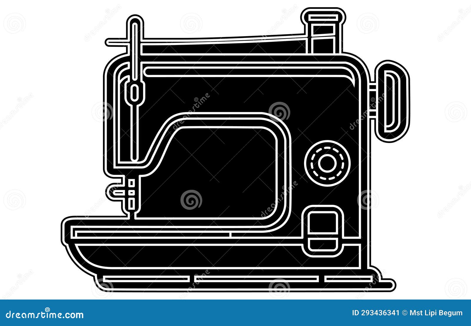 Sewing Machine Icon. Tailor Concept. Vector Flat Silhouette Stock ...