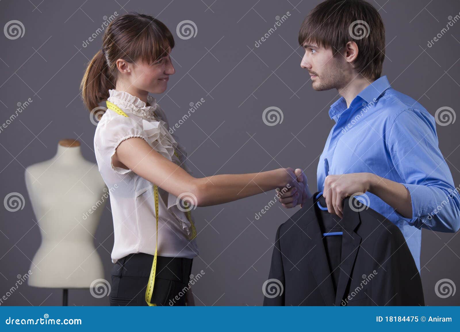 Tailor and customer stock image. Image of holding, shopping - 18184475