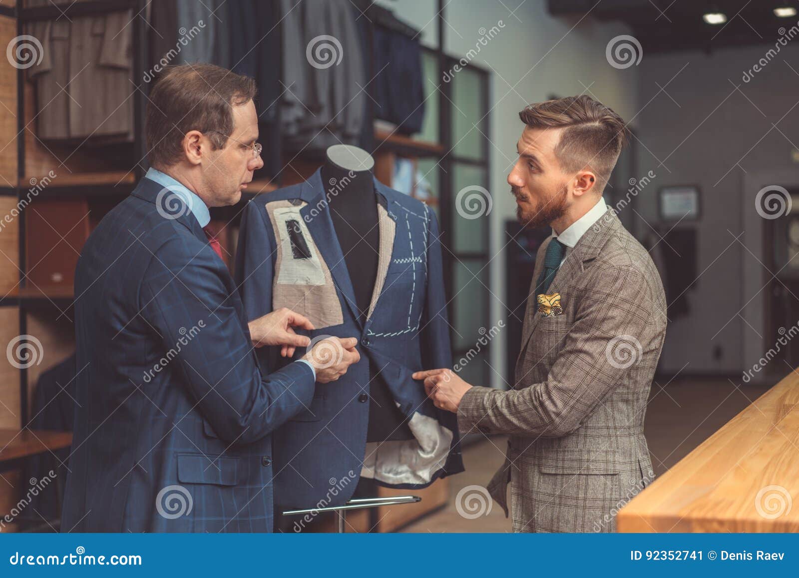 Tailor and customer stock image. Image of tailoring, male - 92352741