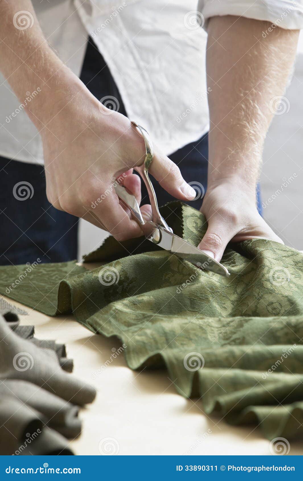 Tailor Cutting Fabric For Bespoke Suit Stock Photo | CartoonDealer.com ...