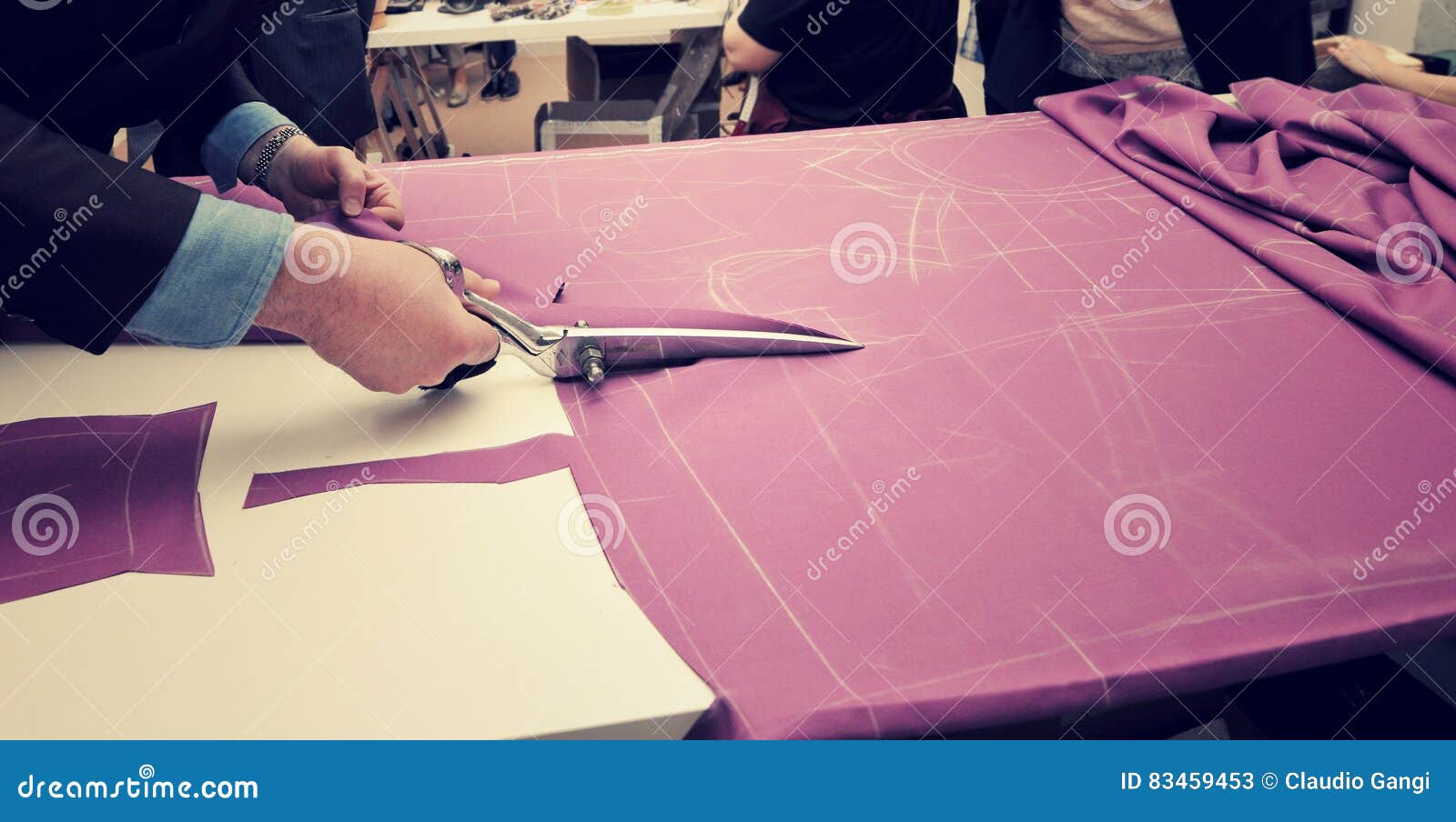 Tailor Cutting Fabric For Bespoke Suit Royalty-Free Stock Photography ...