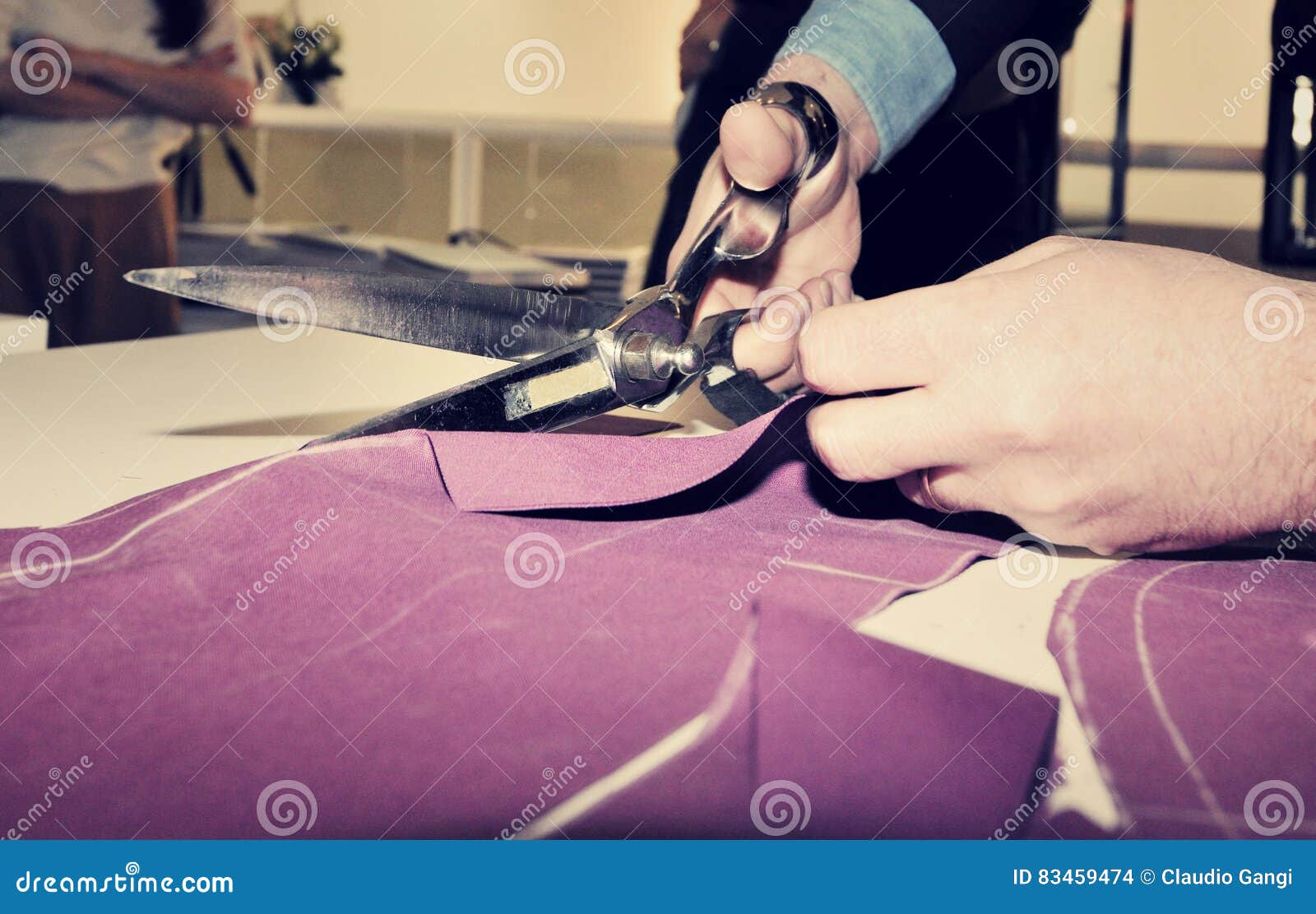 Tailor Cutting Fabric for Bespoke Suit Stock Photo - Image of handmade ...