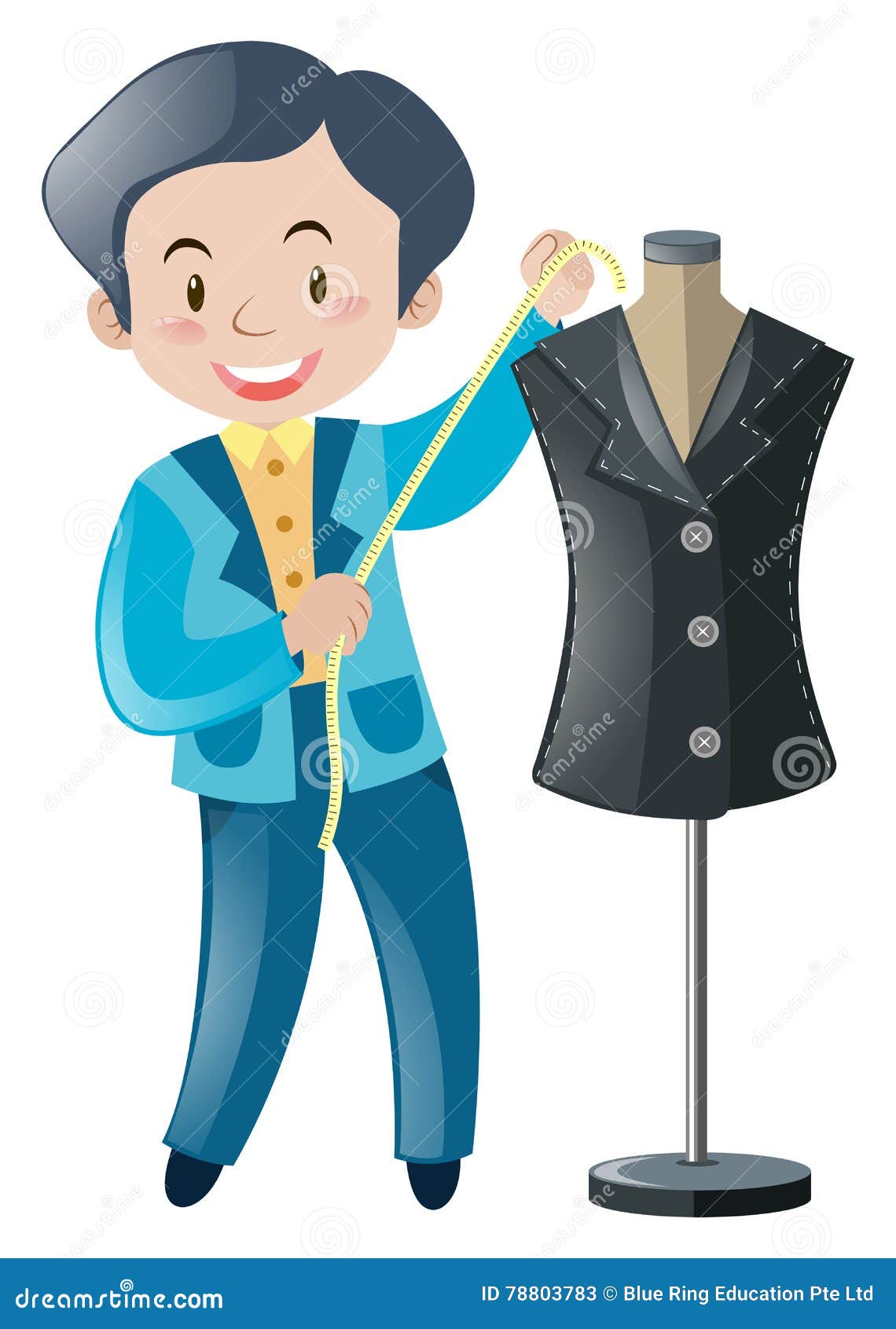 Tailor Cutting and Sewing Clothes Stock Vector - Illustration of object ...