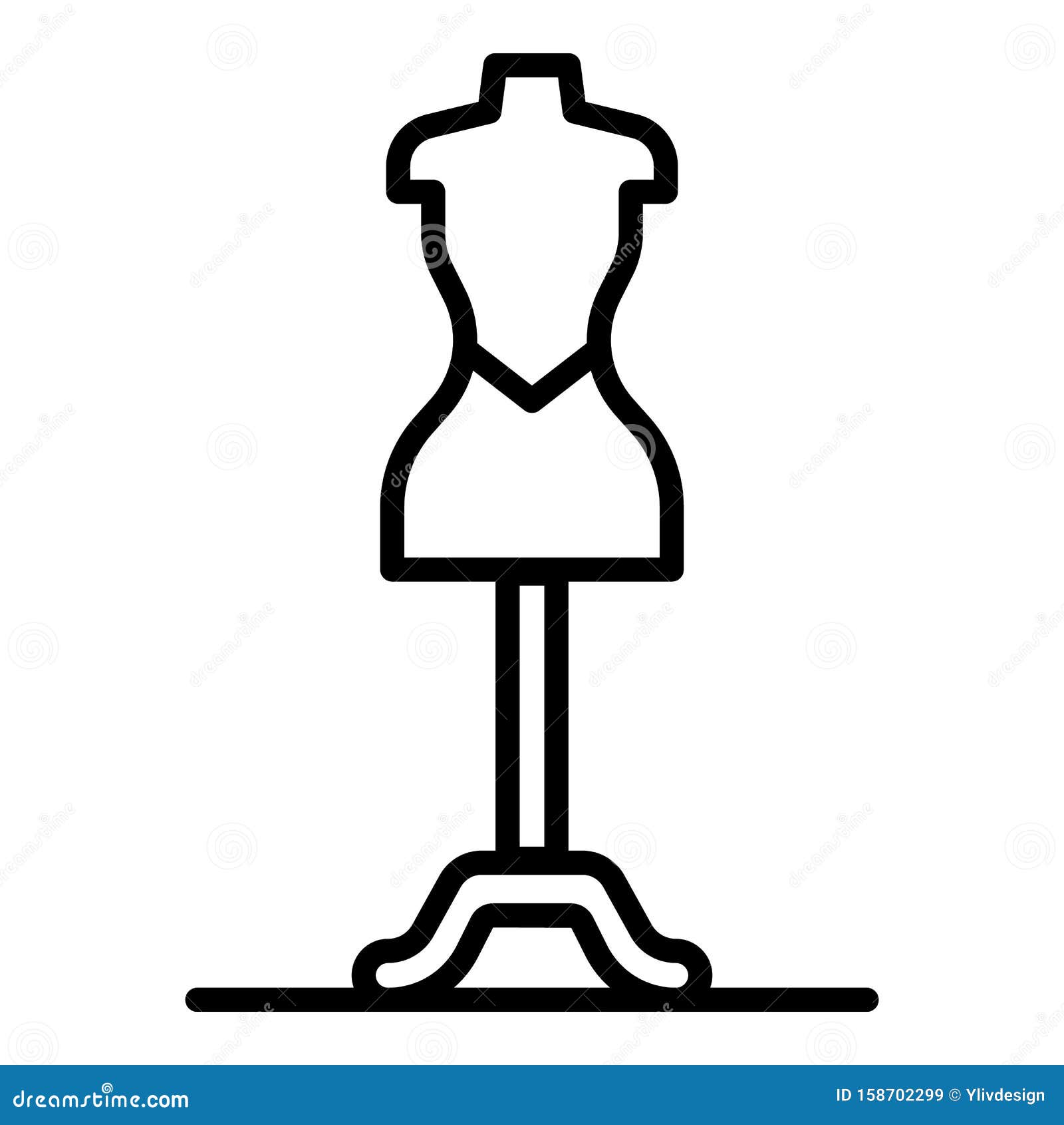 Tailor Dummy Icon, Outline Style Stock Vector - Illustration of fabric ...