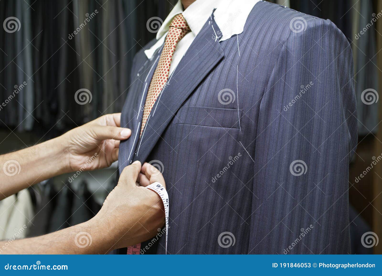 Tailor Fitting Model For Bespoke Suit Royalty-Free Stock Photo ...
