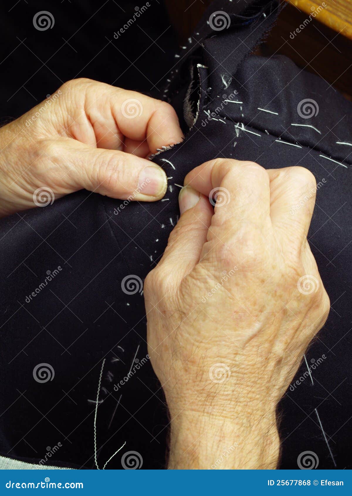 Tailor hands working. stock photo. Image of garment, black - 25677868