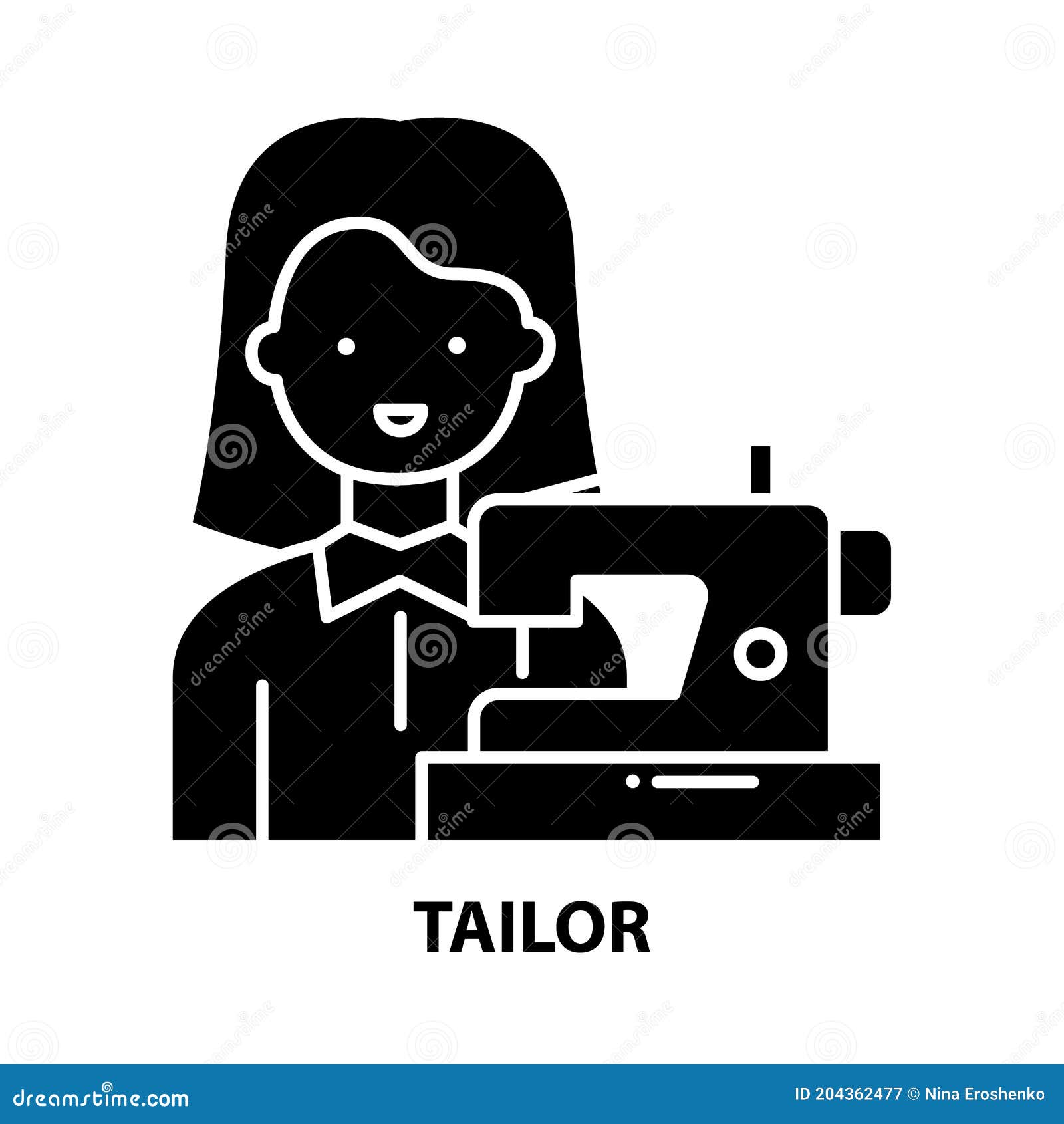 Tailor Icon, Black Vector Sign with Editable Strokes, Concept ...