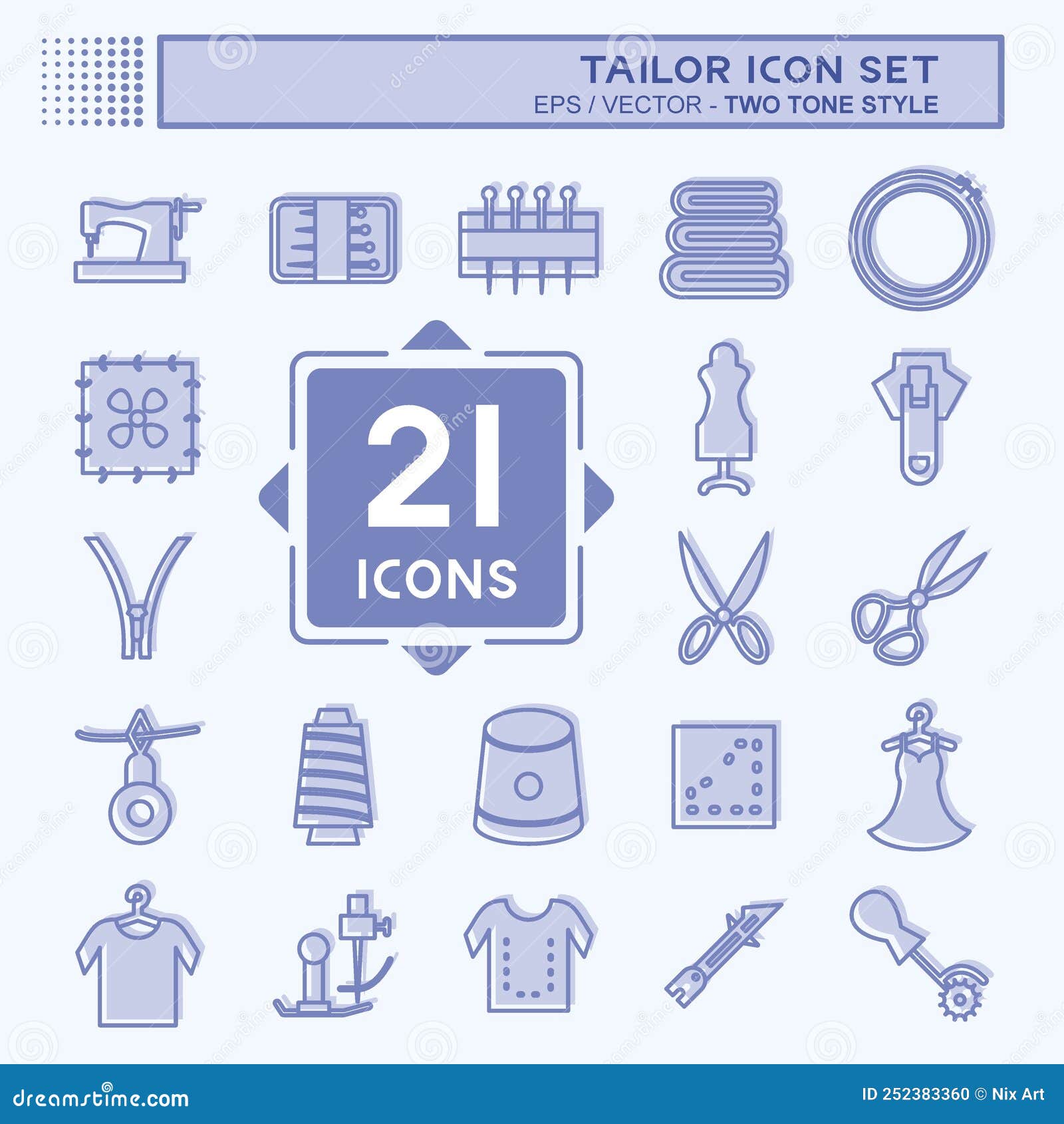 Tailor Icon Set. Suitable for Tailor Symbol. Two Tone Style. Simple ...