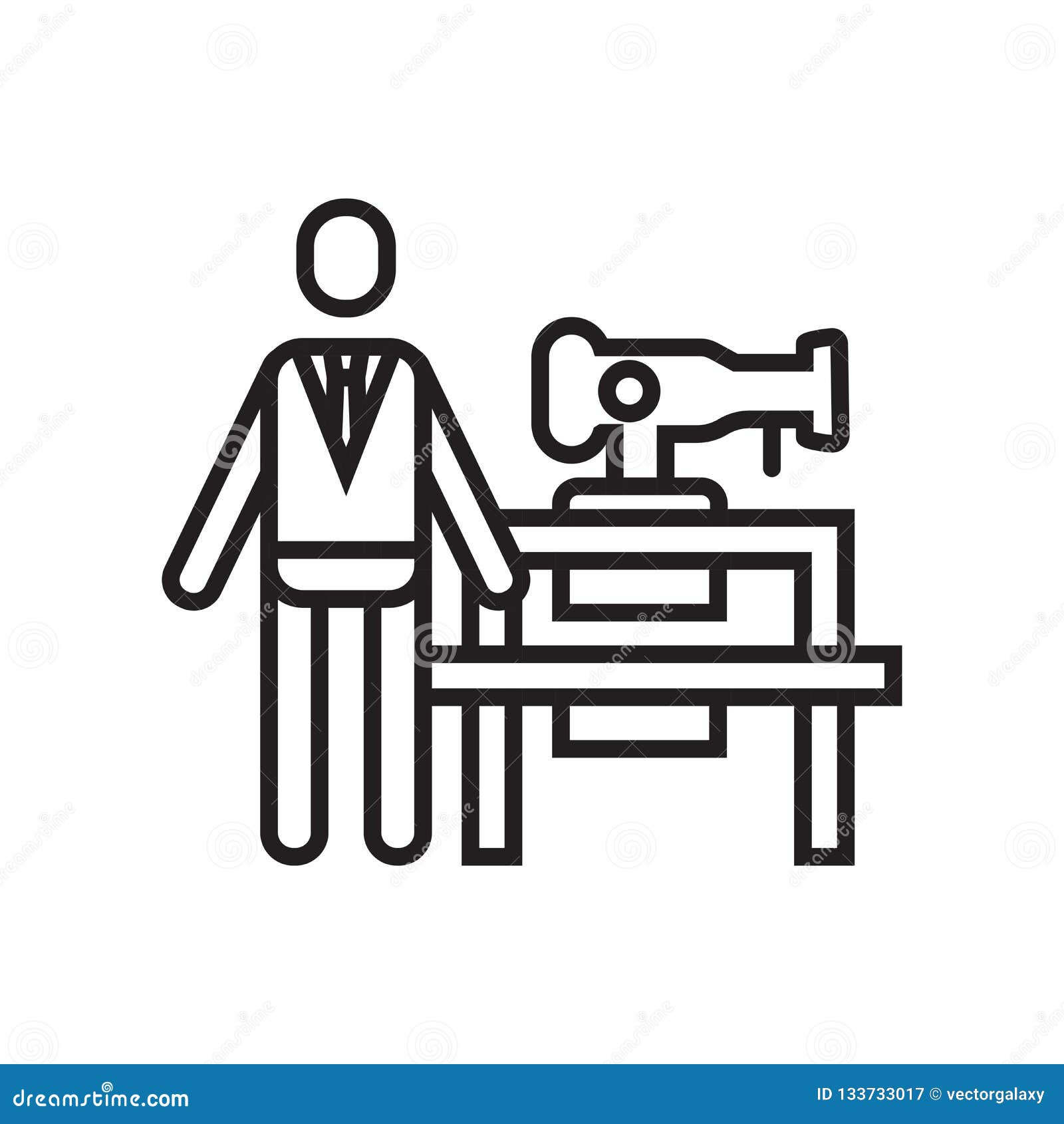 Tailor Icon Vector Sign and Symbol Isolated on White Background Stock ...