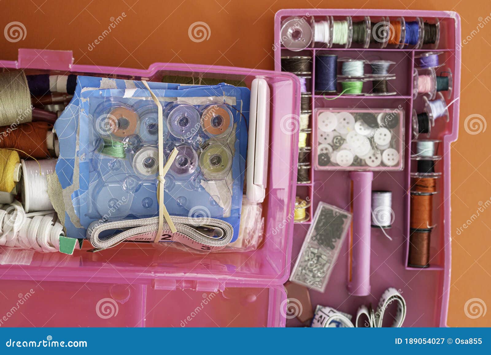 Tailor Kit with Sewing Materials for Mending Clothes Stock Image ...