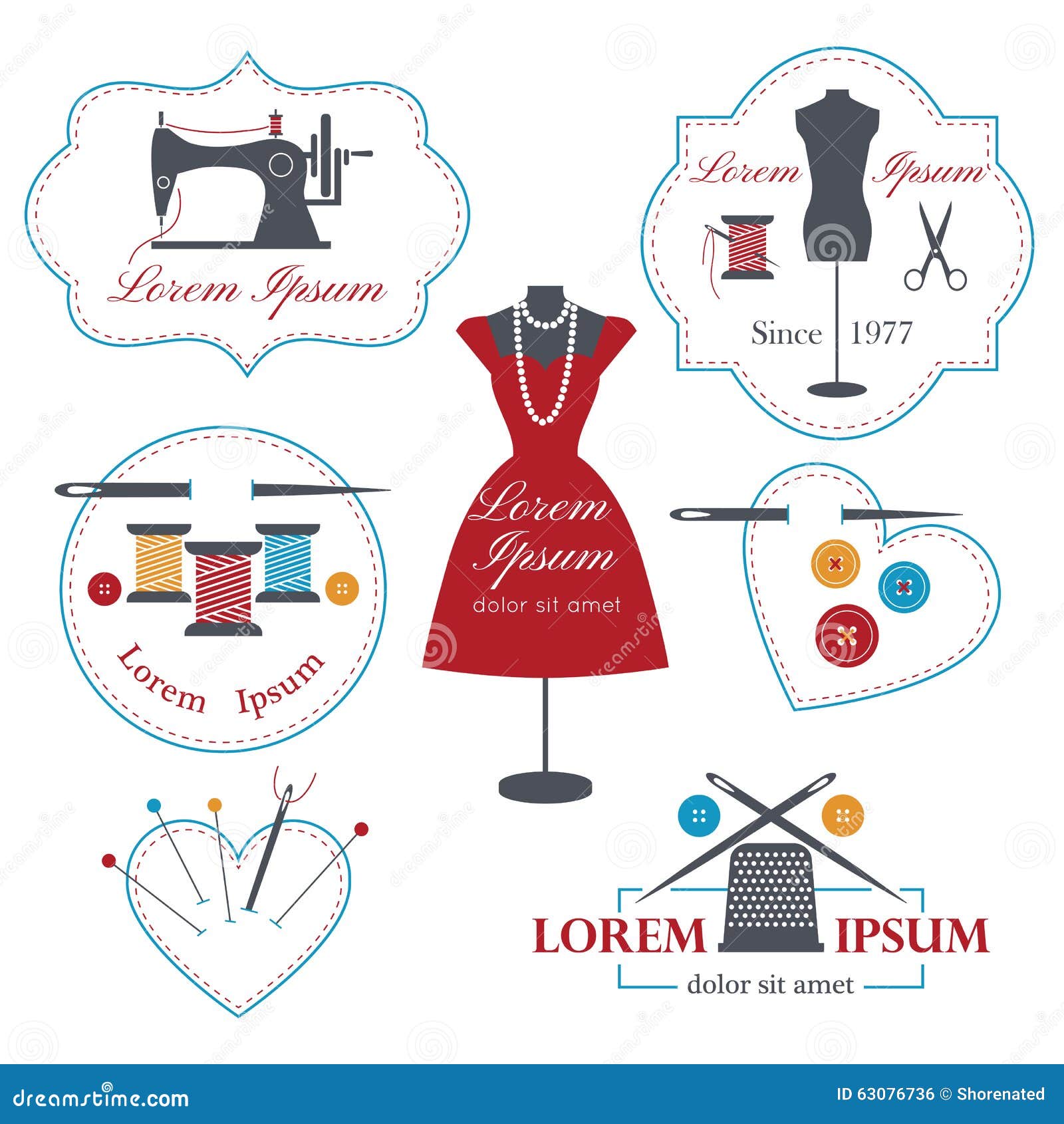 Tailor Labels, Badges and Emblems Stock Vector - Illustration of badge ...