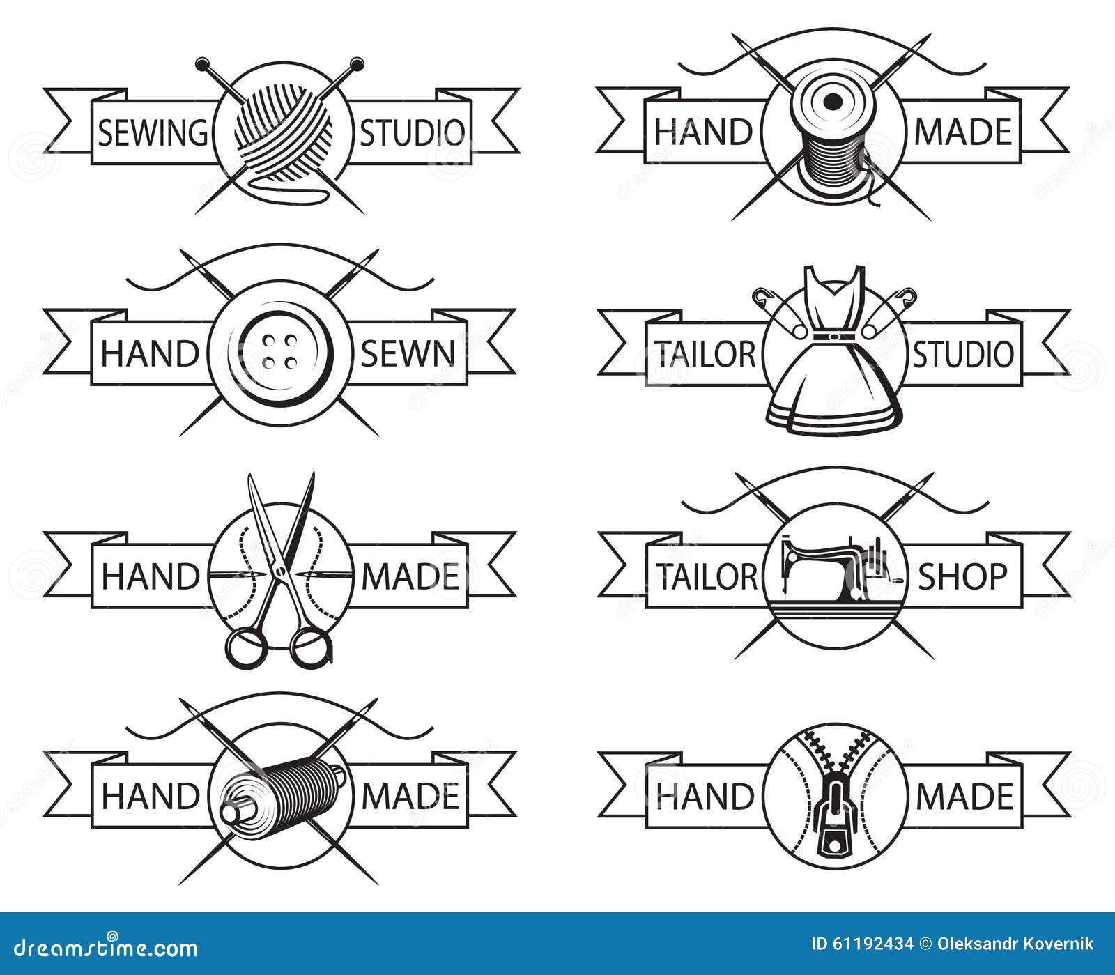 Tailor labels stock vector. Illustration of collection - 61192434