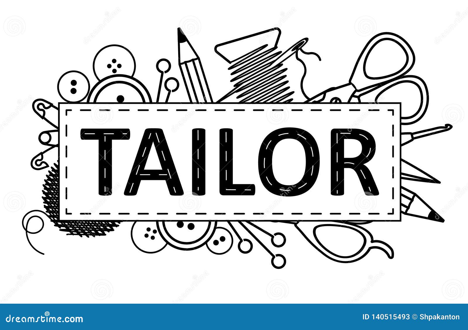 Tailor Logo Design. Can Use As Label, Signboard for Atelier Studio, Etc ...
