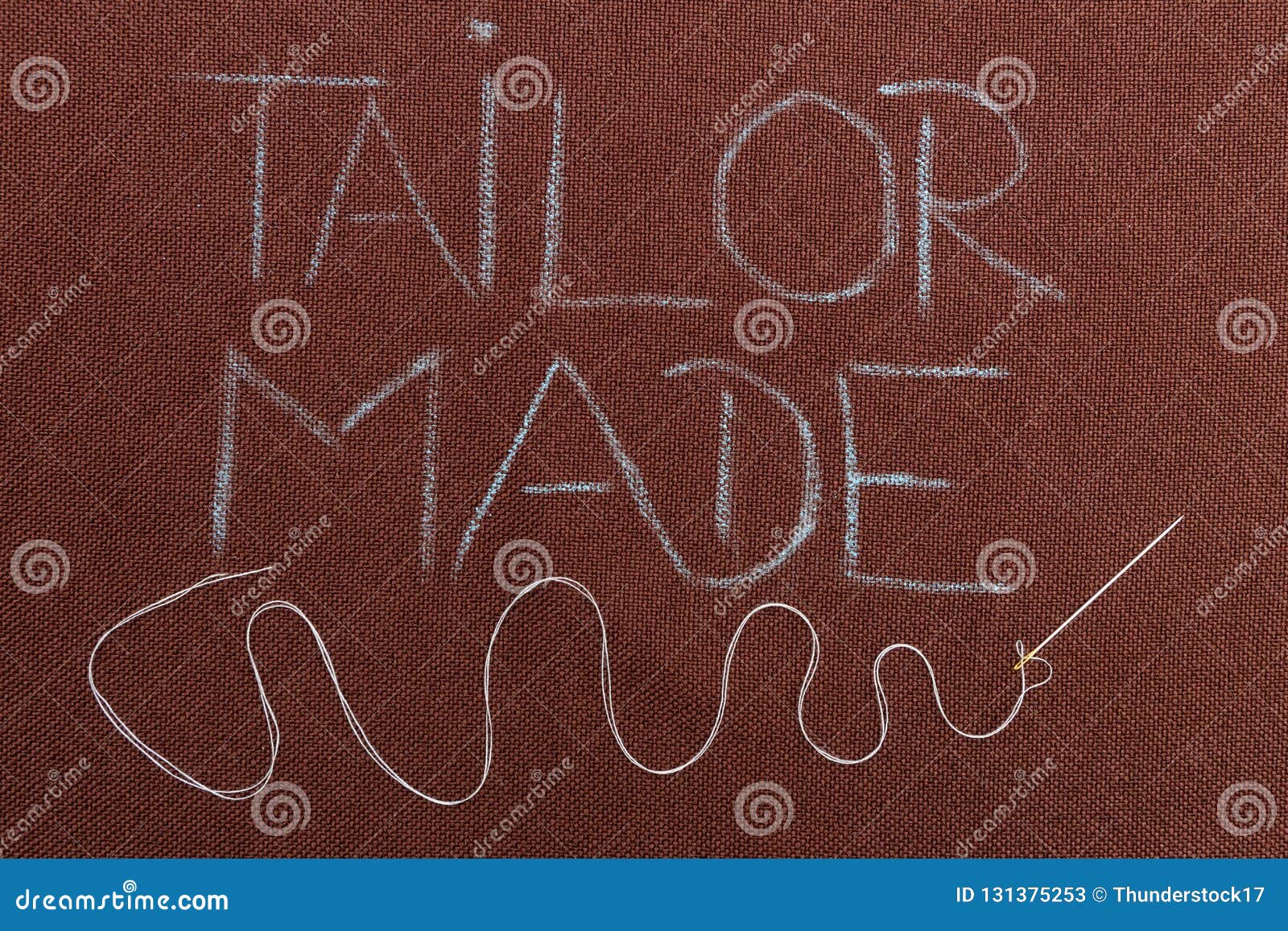 Tailor Made Text Underlined with Winding Thread in Needle Stock Image ...