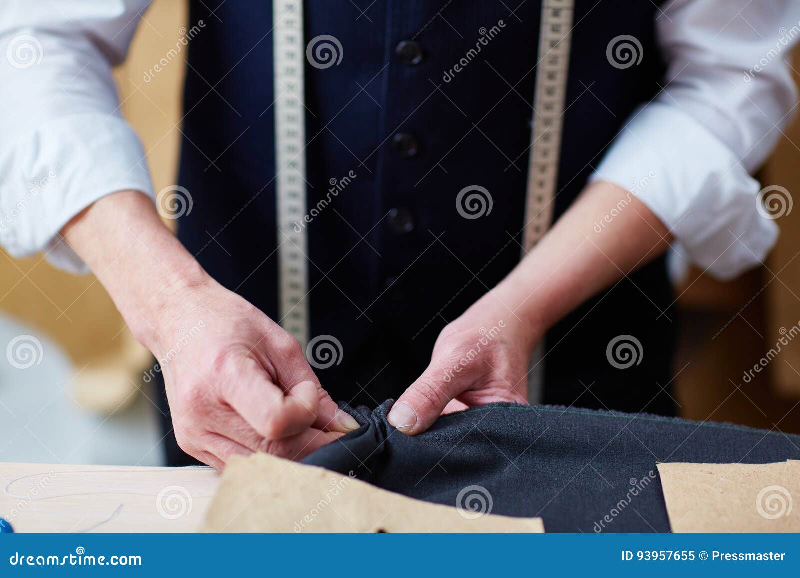 Tailor Making Custom Clothes in Atelier Stock Image - Image of custom ...