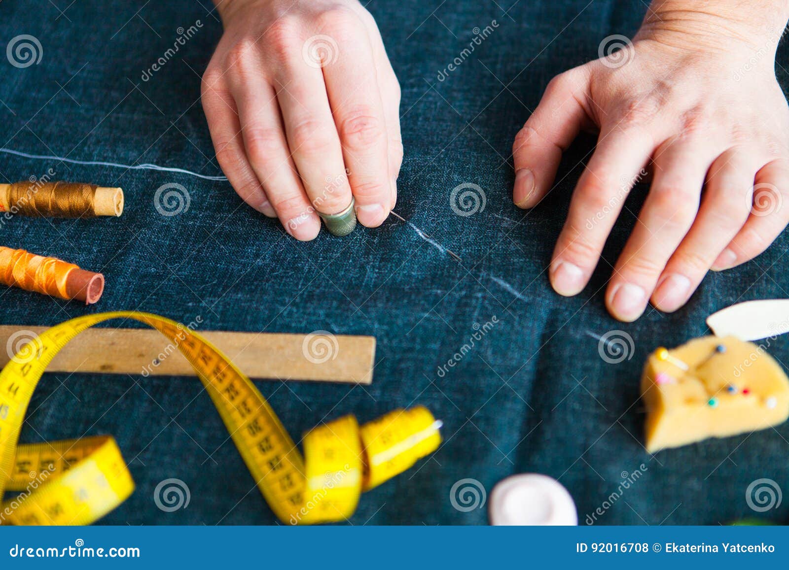 Tailor Man Working in His Tailor Shop Stock Photo - Image of bespoke ...