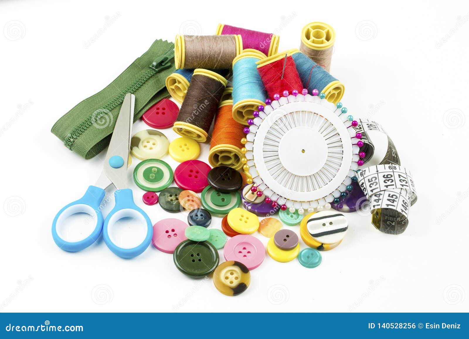 Tailor Materials; Colorful Sewing Threads. Various Threads Stock Photo ...
