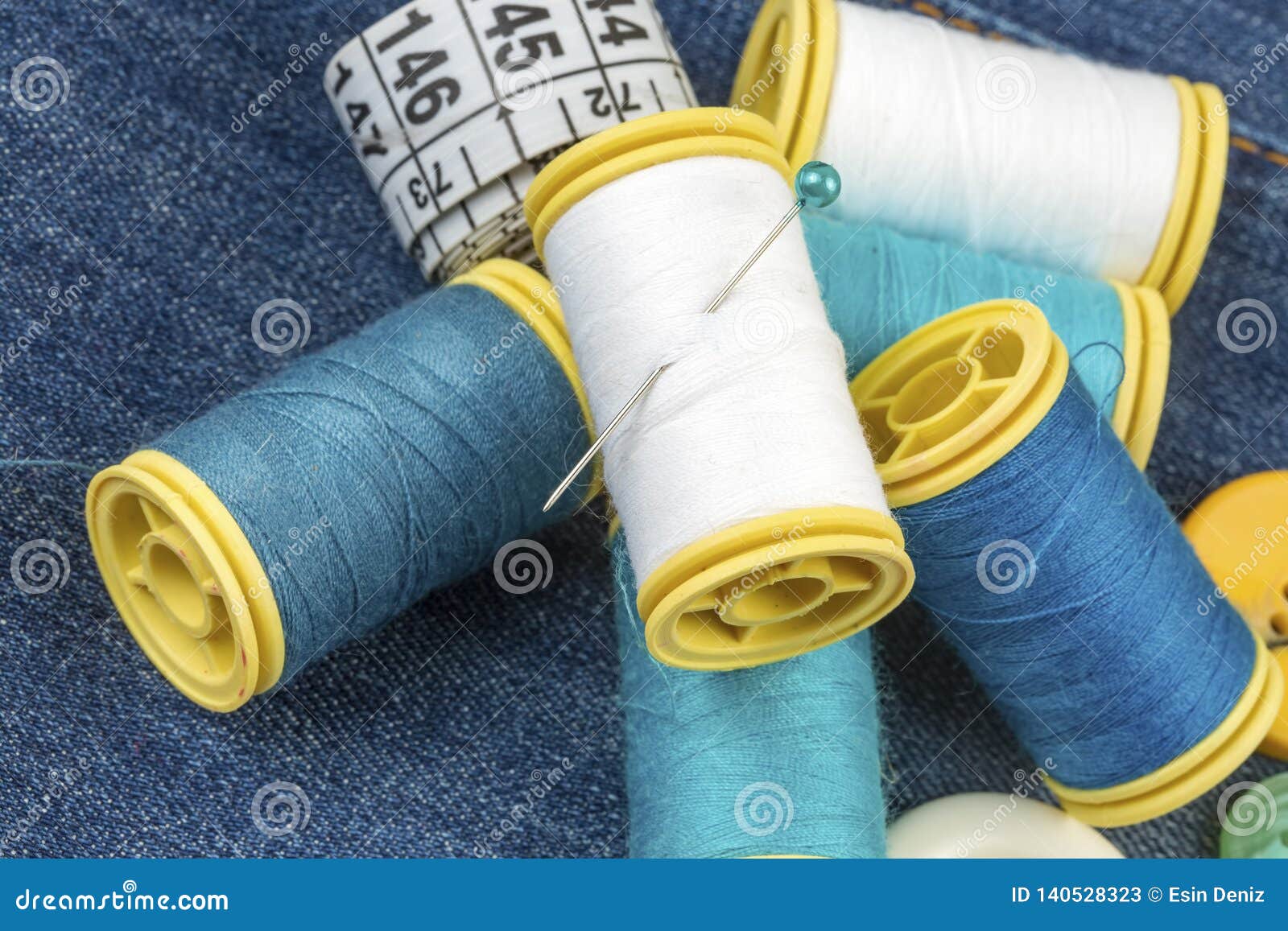 Tailor Materials; Colorful Sewing Threads. Various Threads Stock Image ...