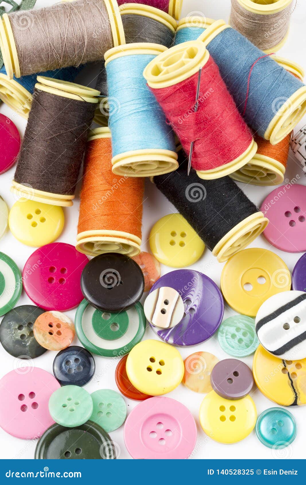 Tailor Materials; Colorful Sewing Threads. Various Threads Stock Image ...