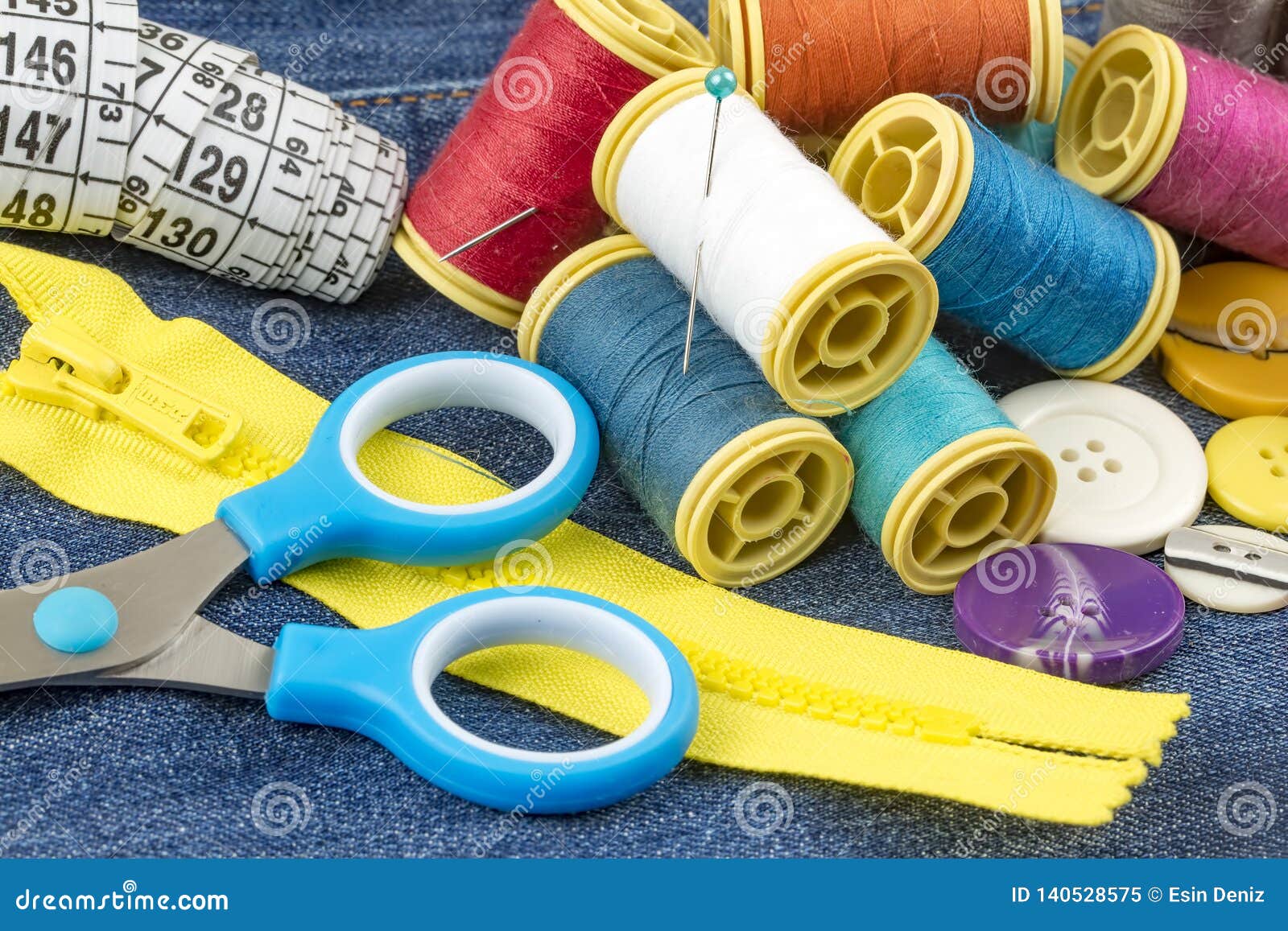 Tailor Materials; Colorful Sewing Threads. Various Threads Stock Image ...