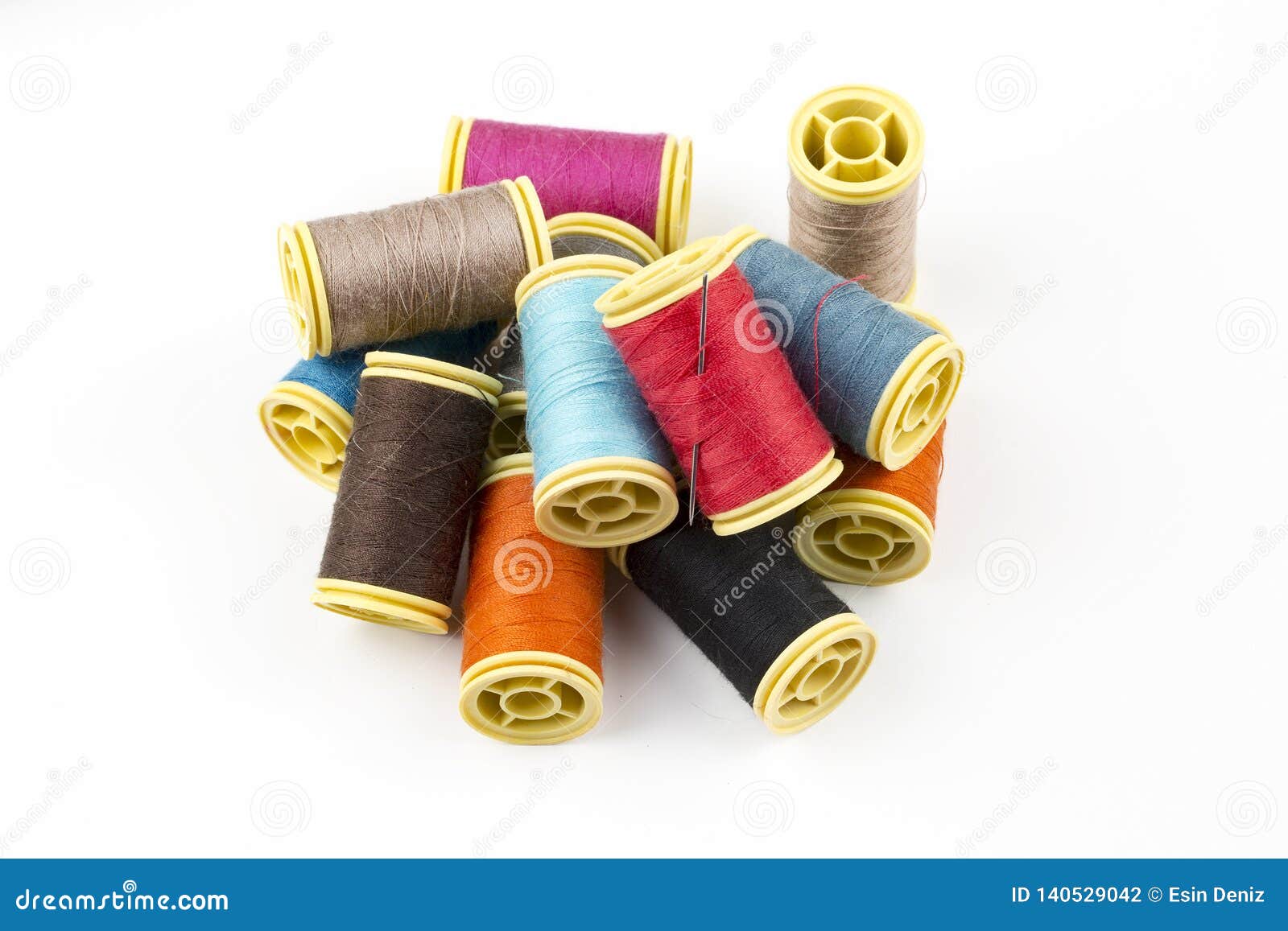 Tailor Materials; Colorful Sewing Threads. Various Threads Stock Photo ...