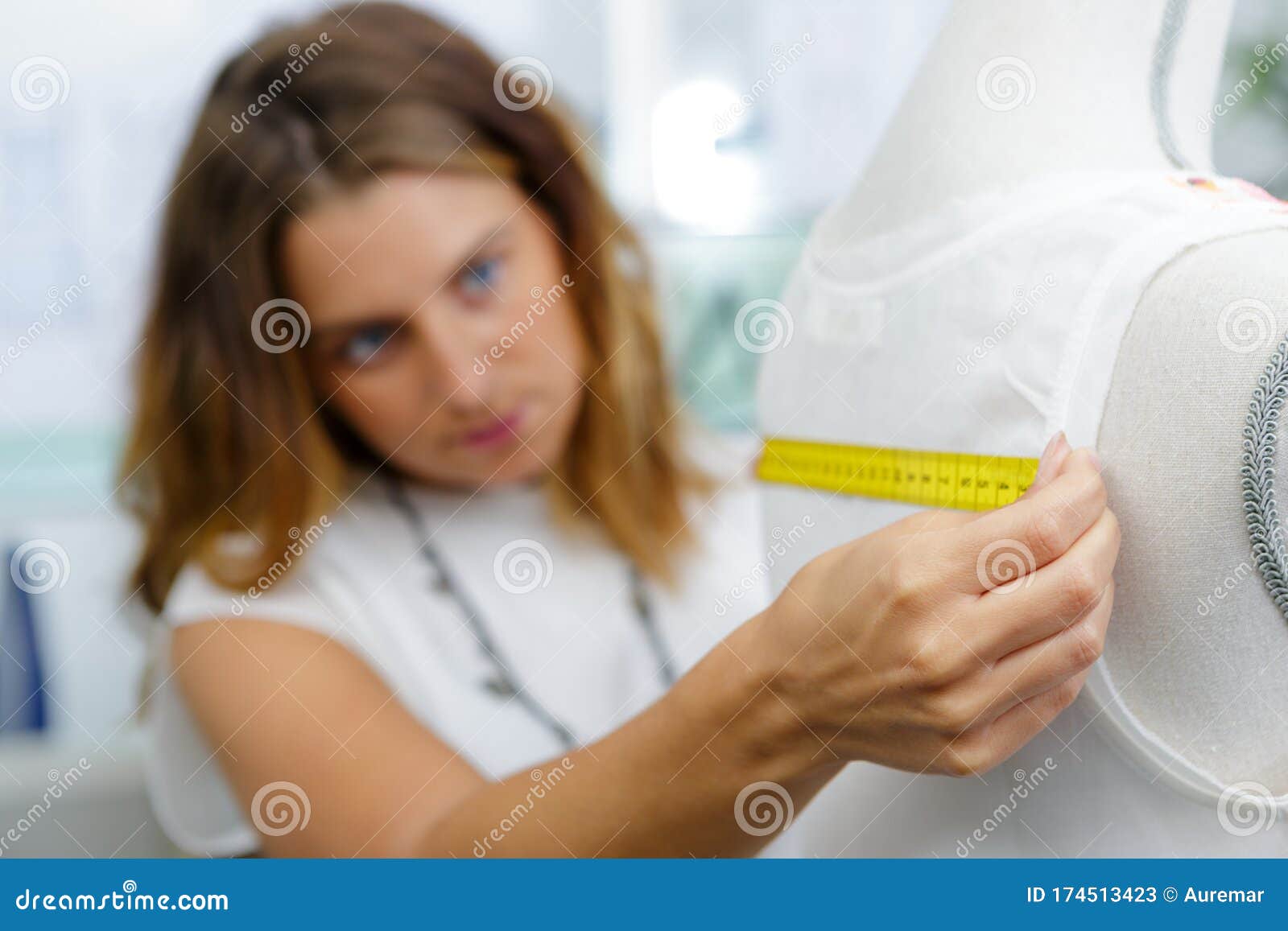 Tailor Measuring Back Mannequin Stock Image - Image of assistant ...