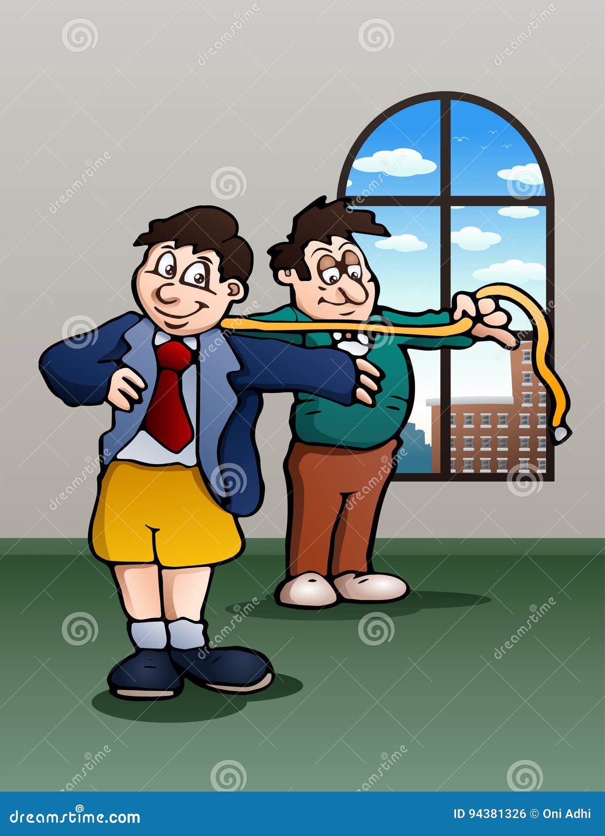 Tailor Measuring The Body. Vector Illustration | CartoonDealer.com ...