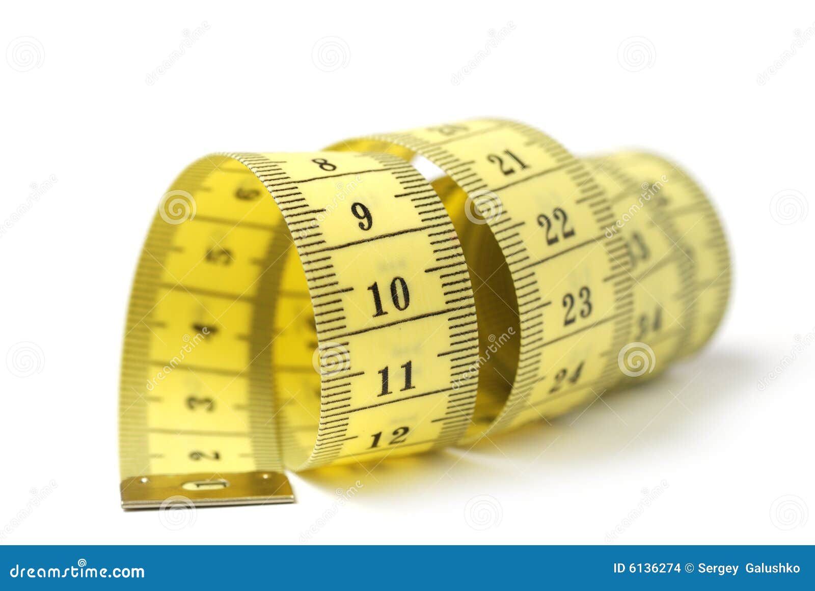 Tailor Measuring Tape Isolated Stock Photo - Image of instrument, inch ...