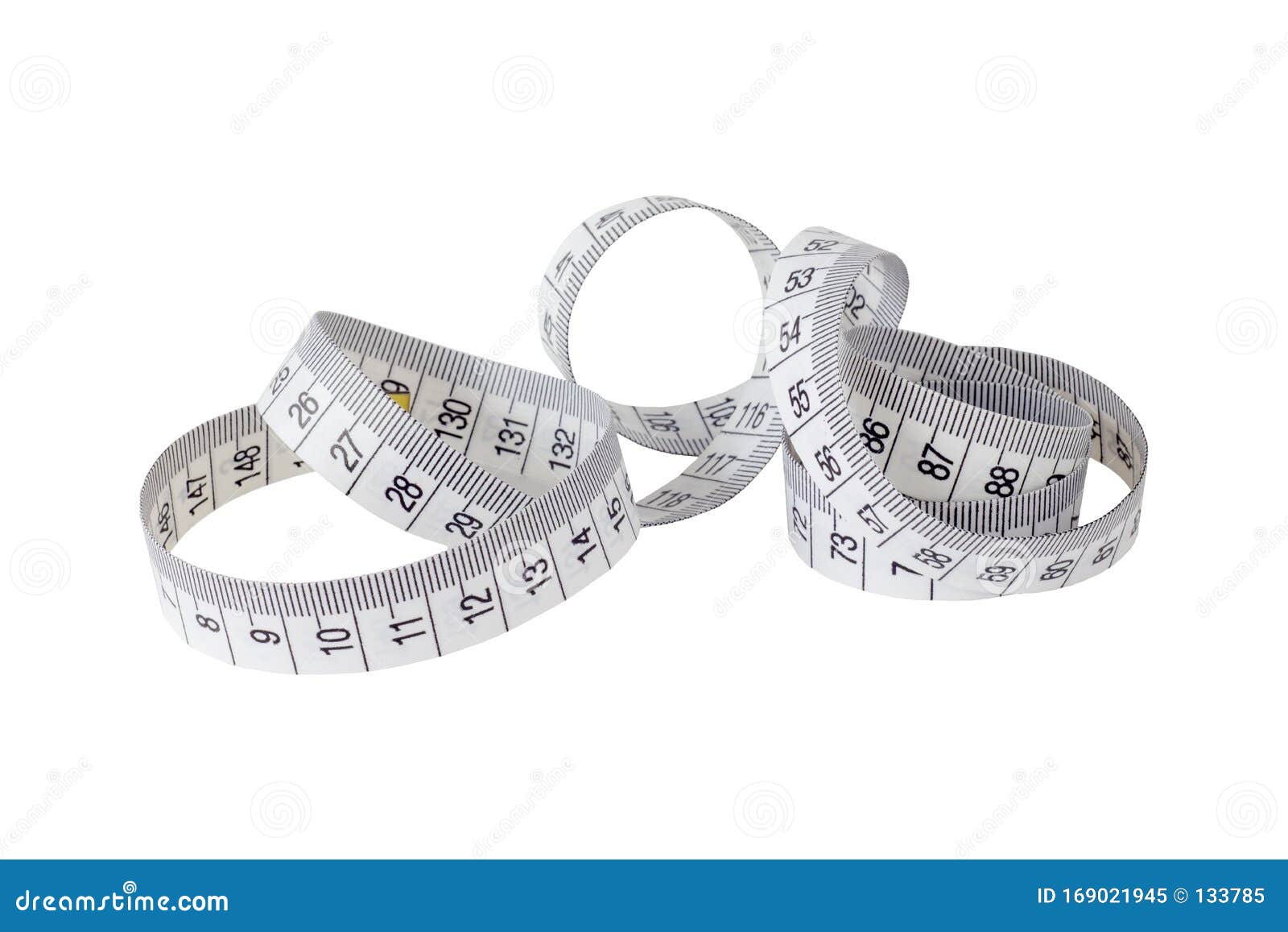 Tailor Meter with Black Numbers Isolated on White Background Stock ...