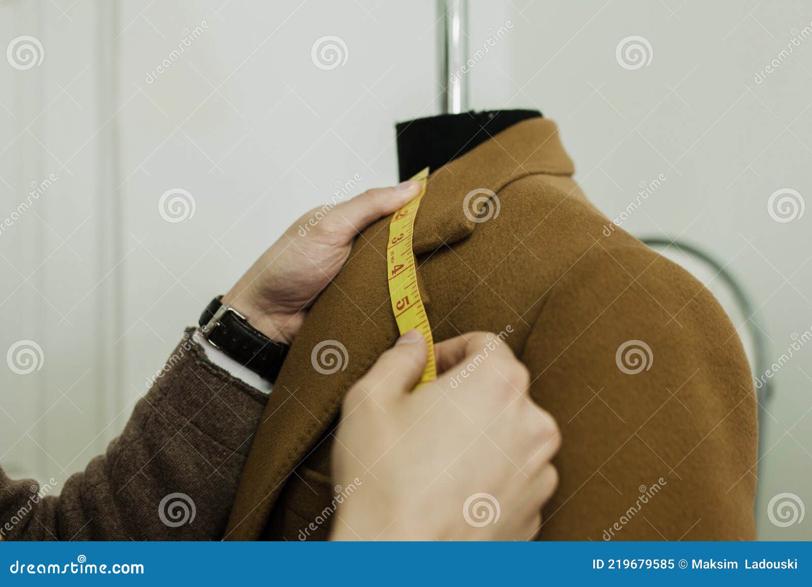 Red Ribbon To Measure Length, Metric On A White Background Folded ...