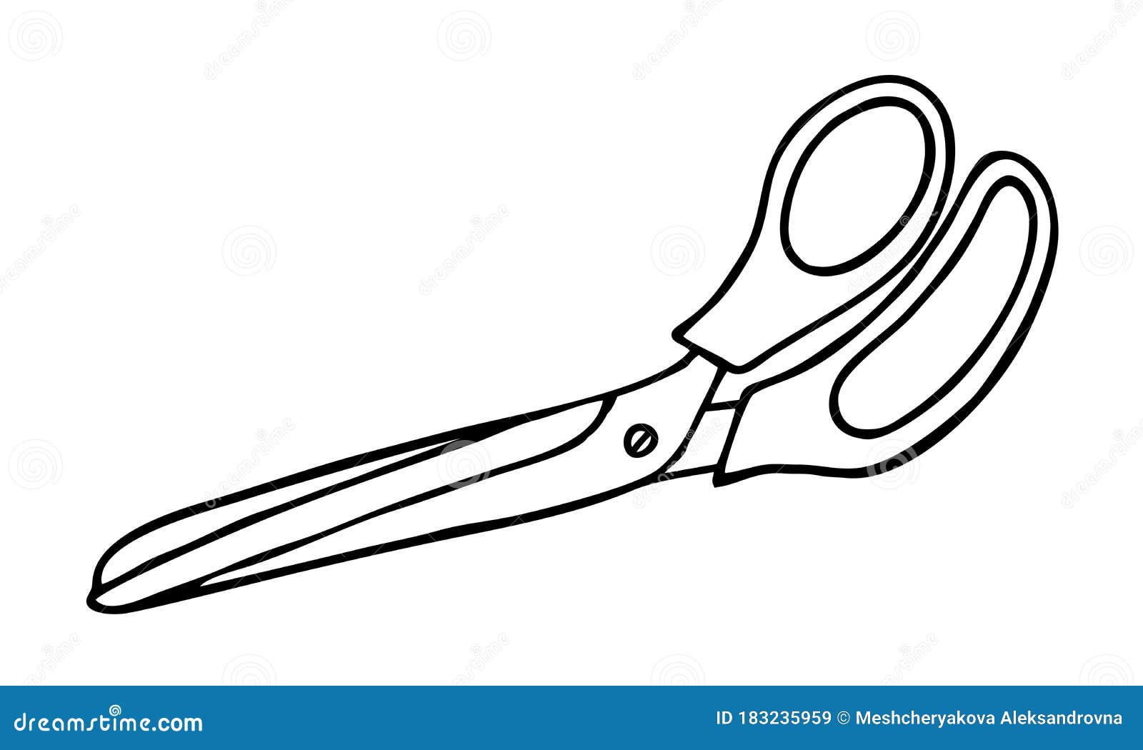 TAILOR`S SCISSORS in the STYLE of DOODLE Stock Illustration ...