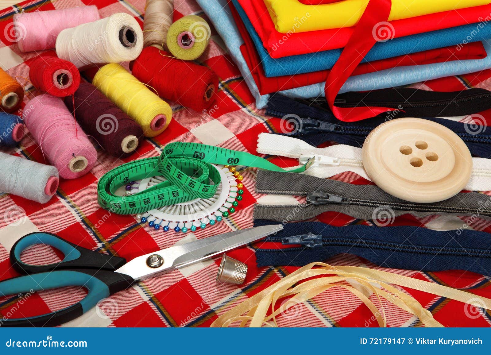 Tailor S Tools on Bright Background Stock Image - Image of instrument ...