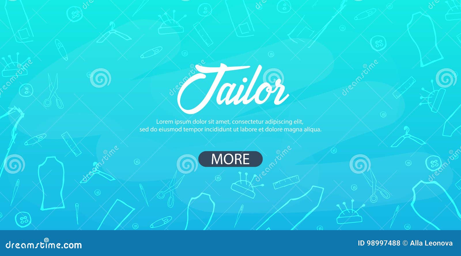 Tailor and Seamstress Banner. Sewing Kit. Needlework, Handmade ...