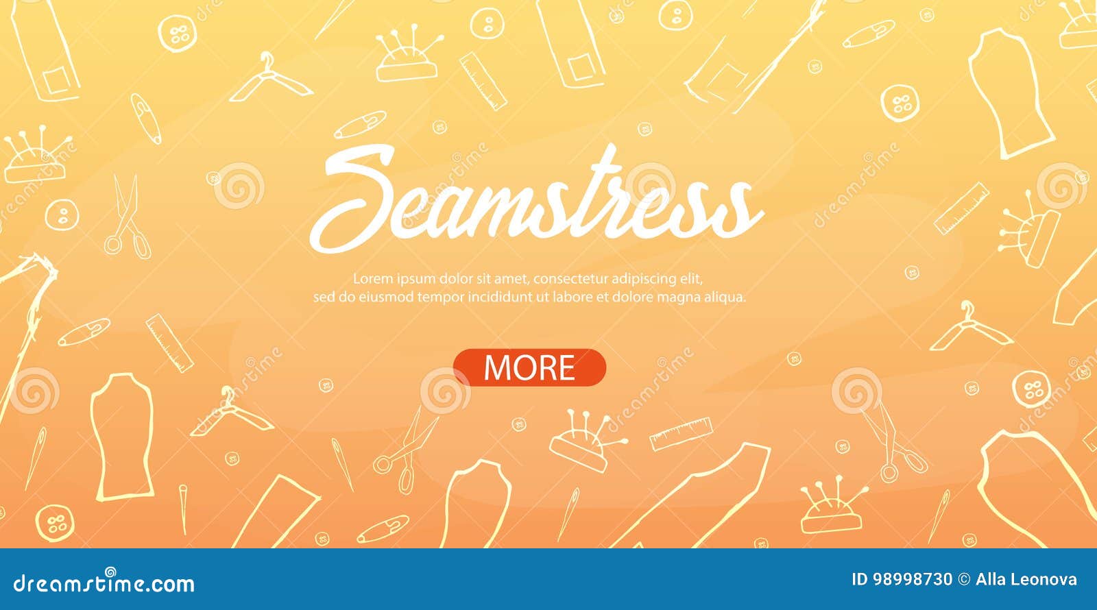 Tailor and Seamstress Banner. Sewing Kit. Needlework, Handmade ...