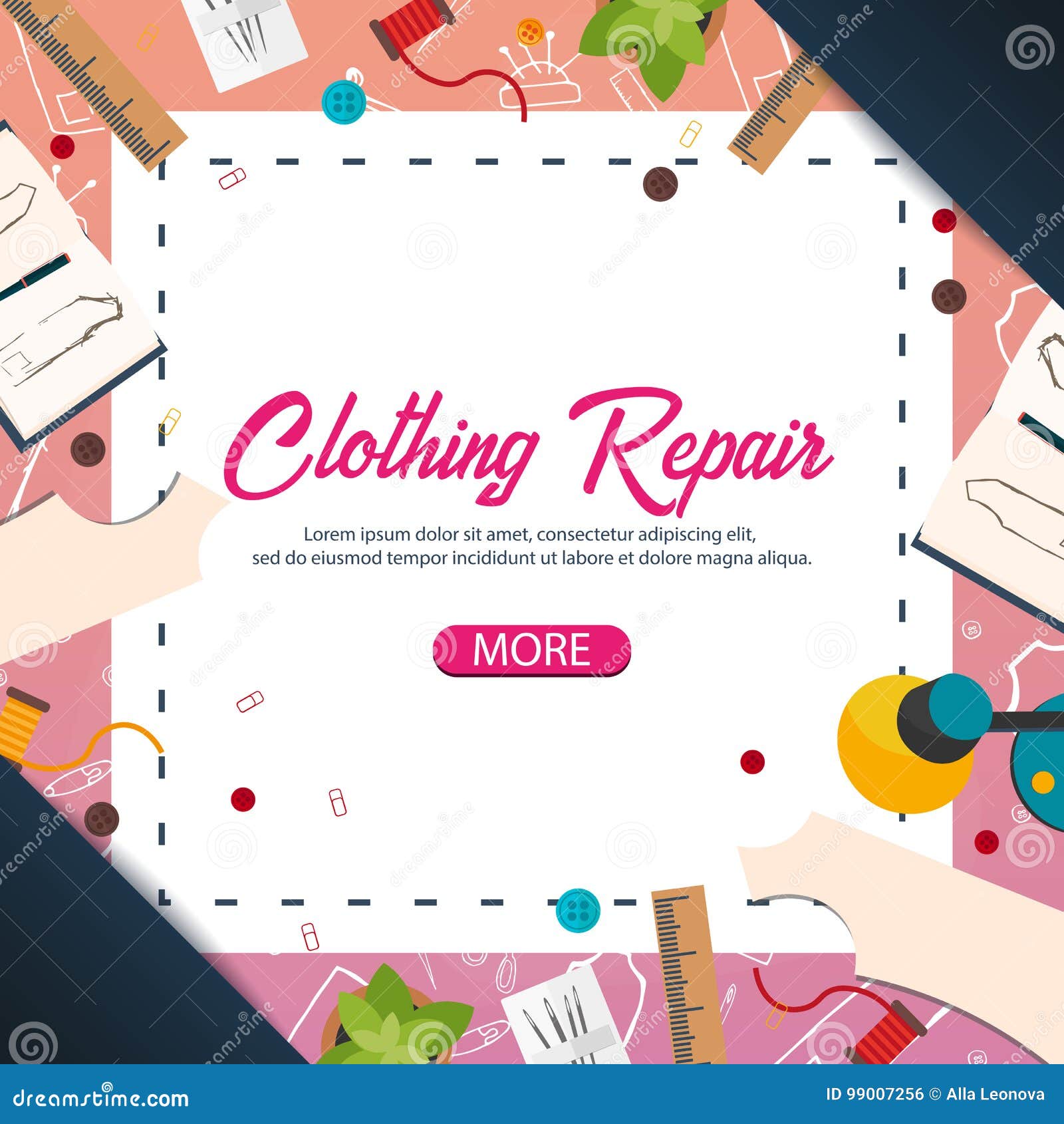 Tailor and Seamstress Banner. Sewing Kit. Needlework, Handmade ...