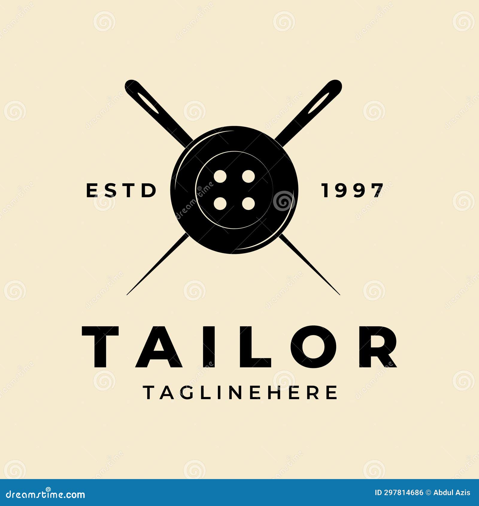 Tailor Sewing Button Logo Vector Illustration Design Stock Vector ...