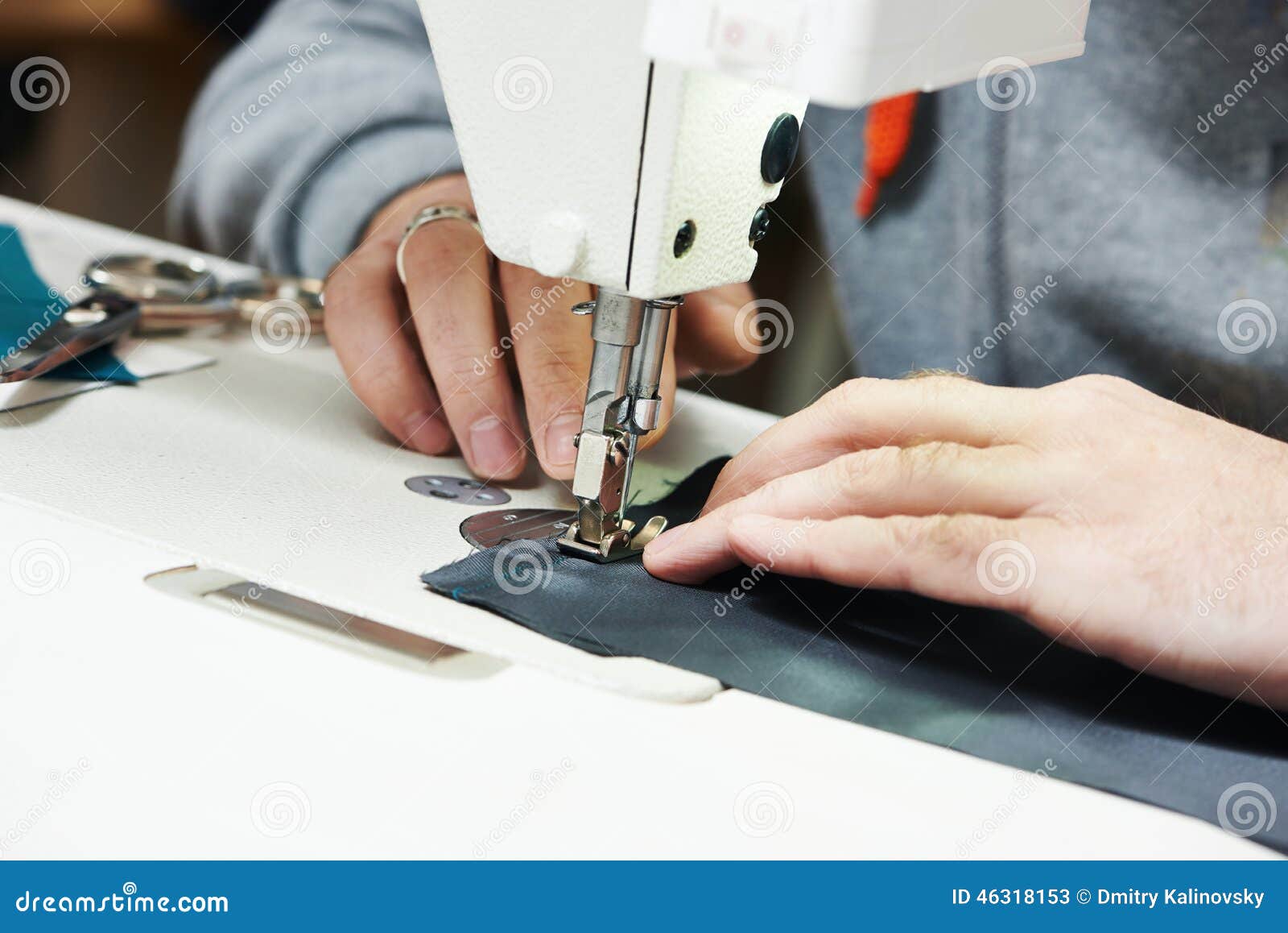Tailor Sewing Cloth on Mashine Stock Image - Image of hands ...