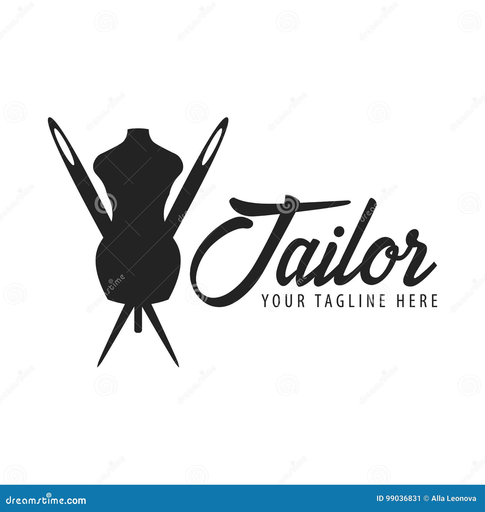 Tailor, Sewing, Handmade Logo or Emblem. Vector Illustration. Stock ...