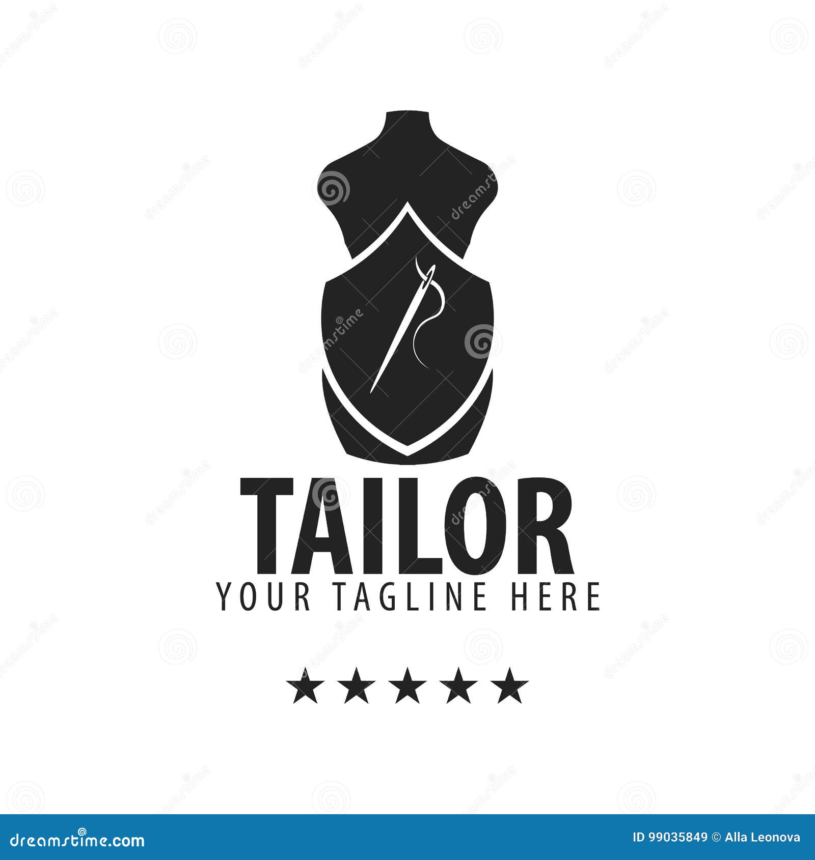 Tailor, Sewing, Handmade Logo or Emblem. Vector Illustration. Stock ...