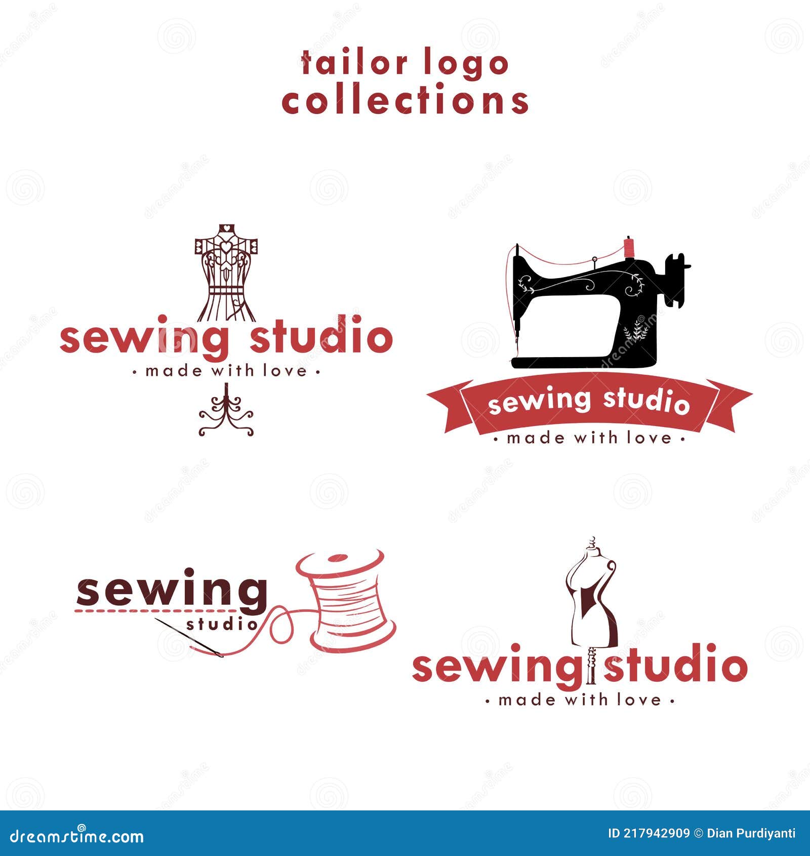 Sewing and Stitching Logo Set, Needle and Yarn Logo, Simple Sewing ...
