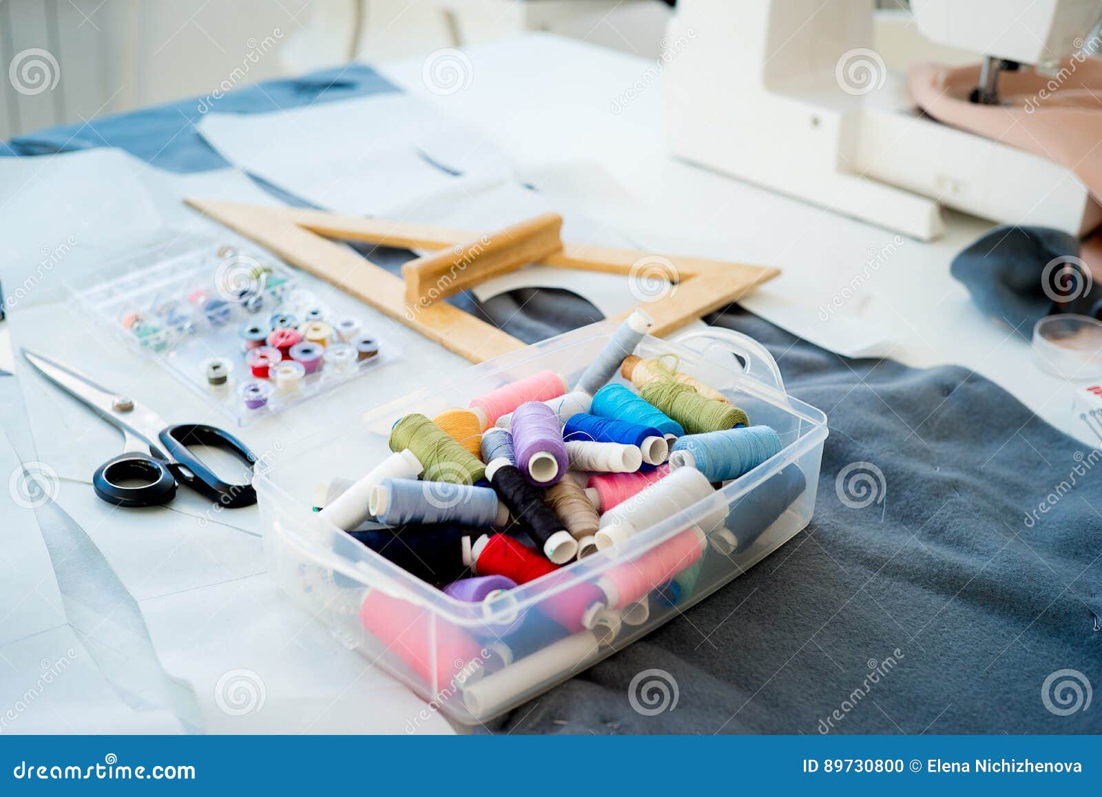 Tailor sewing tools stock photo. Image of studio, dress - 89730800