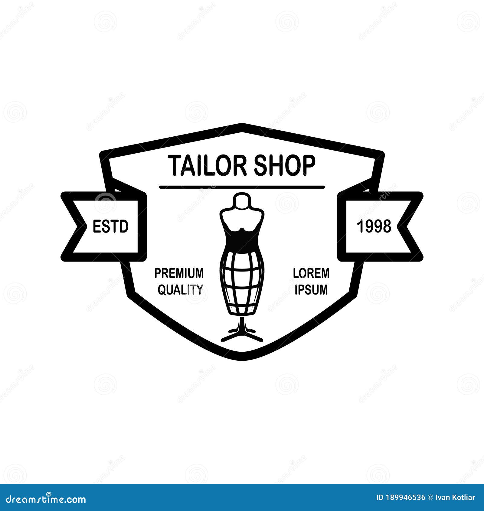 Tailor Shop Emblem Template. Design for Logo, Label, Sign, Poster ...