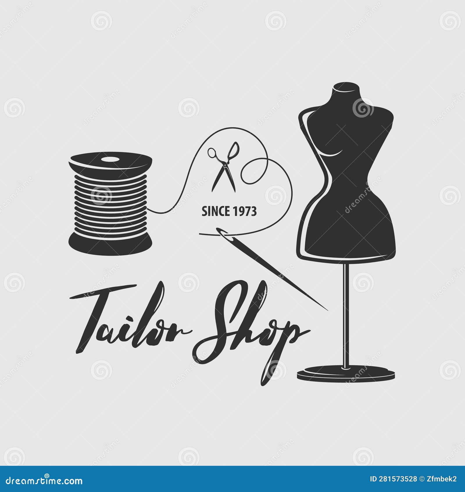 Tailor Shop Poster, Banner Template Stock Vector - Illustration of ...