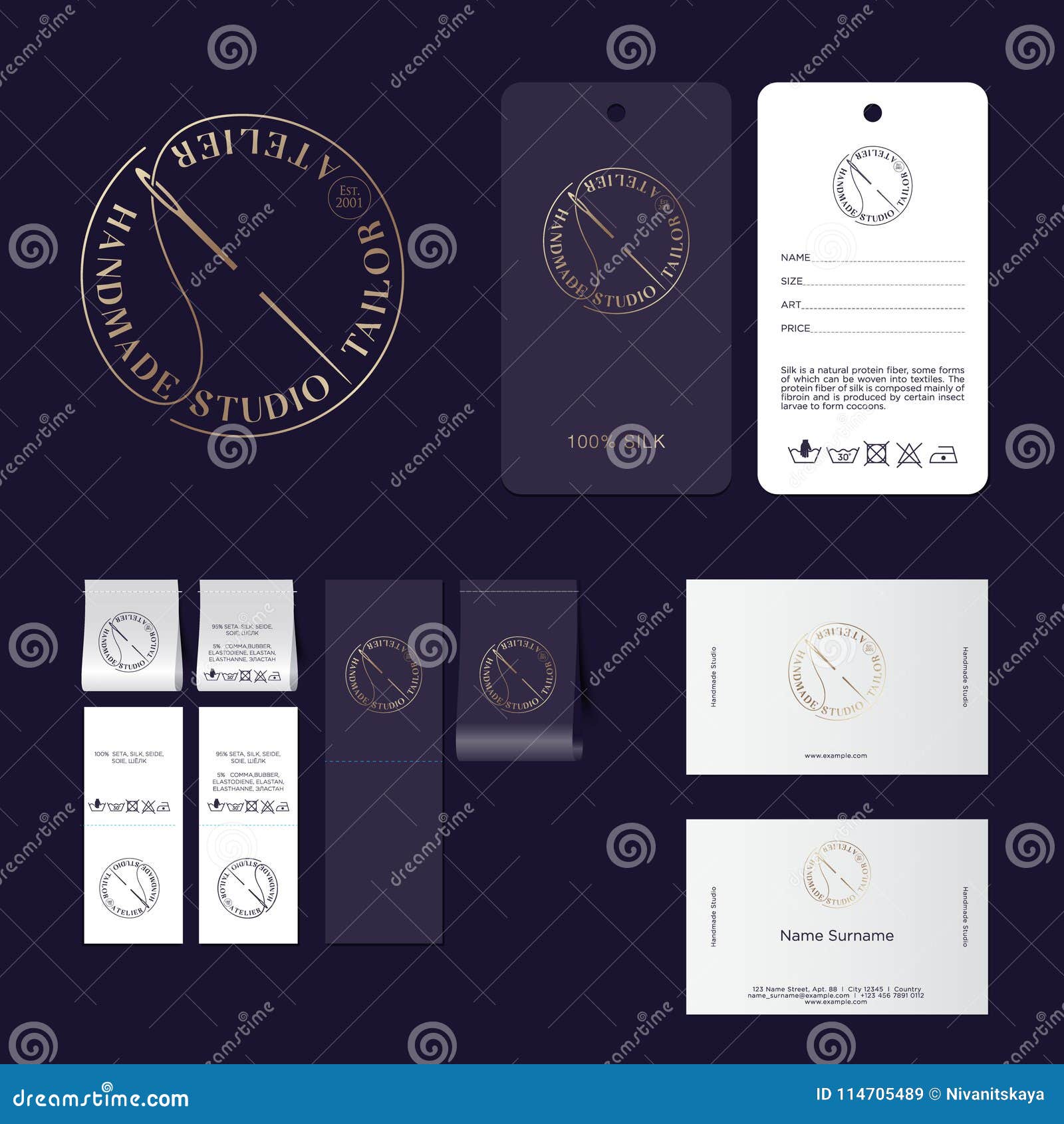 Tailor Studio Logo. Atelier Emblems. Letters and a Needle with a Thread ...