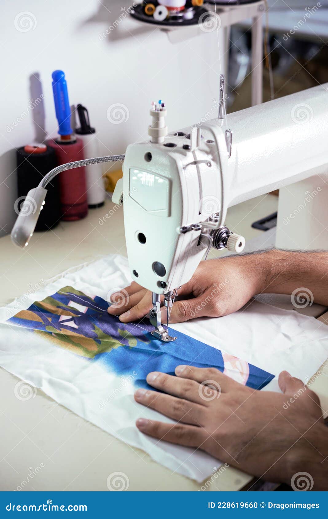 Tailor Testing Silk Fabric stock photo. Image of industry - 228619660