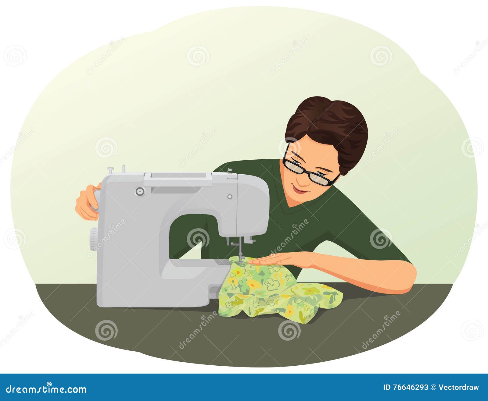 Tailor stock vector. Illustration of machine, industry - 76646293