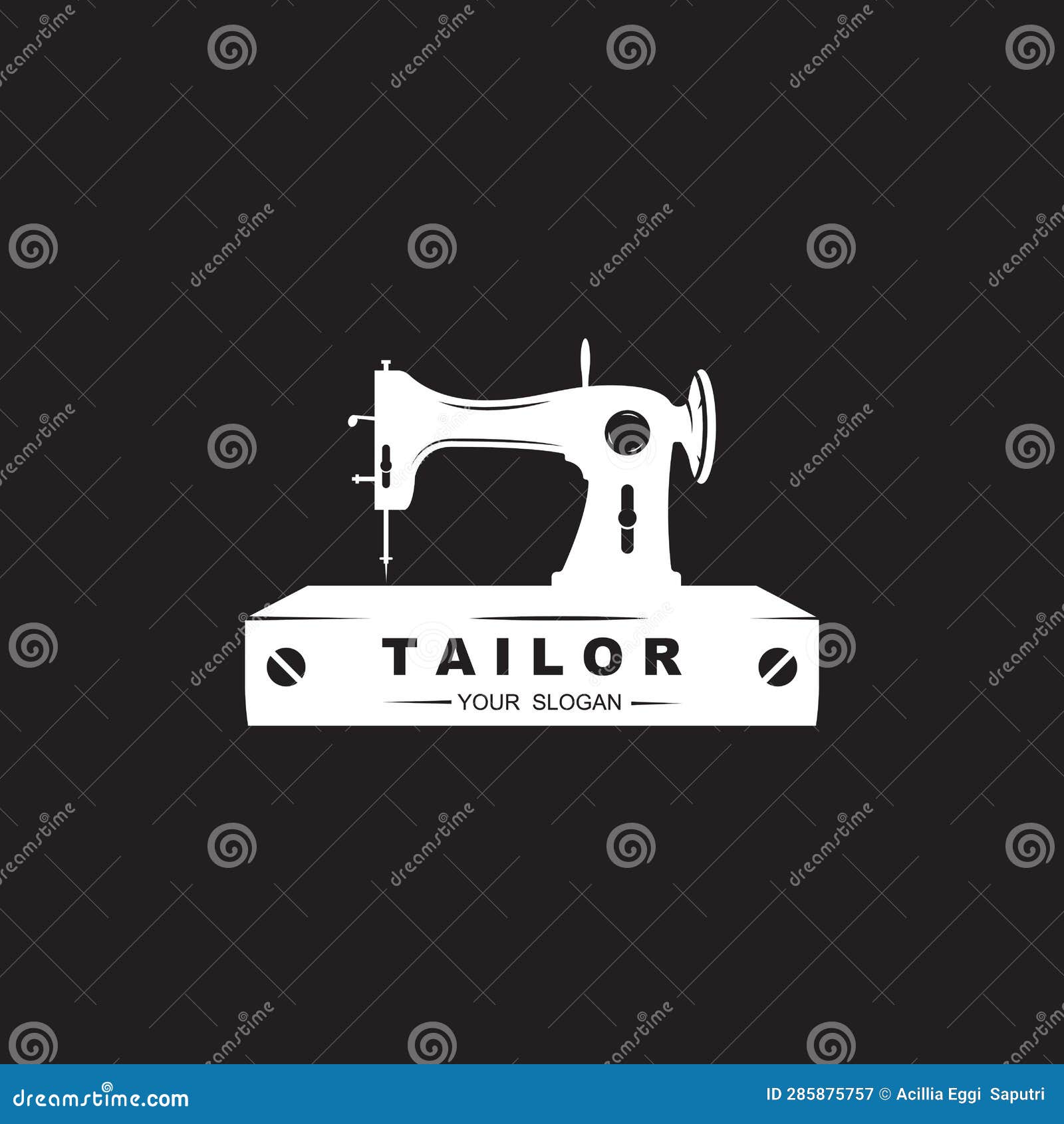 Tailor Vector Logo Design. Sewing Old Machine Icon Stock Vector ...